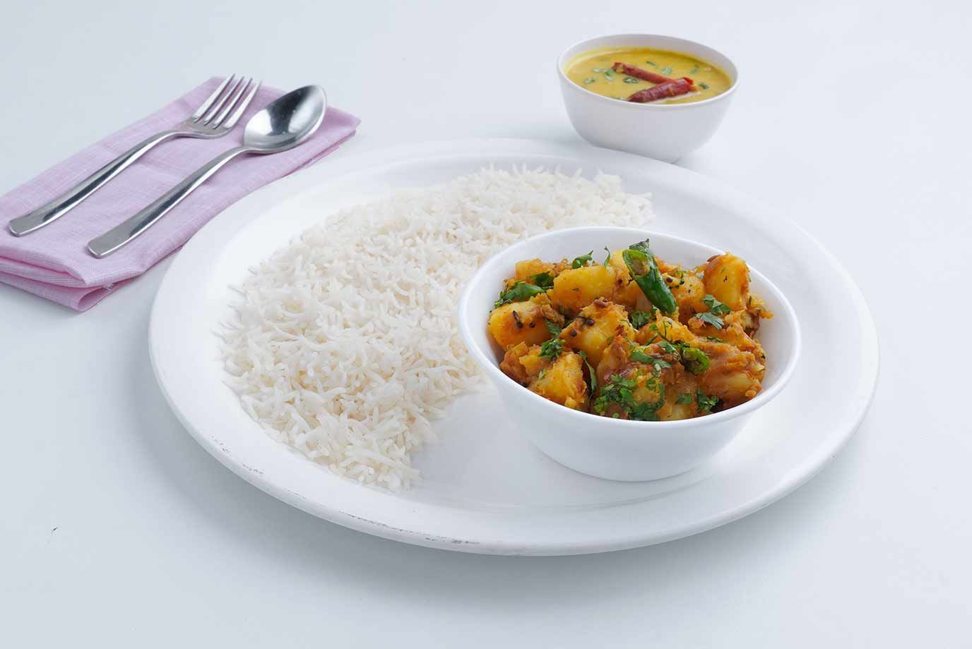 Order Aloo Ki Sabzi Homestyle Dal Tadka Rice from Lunchbox on EatSure