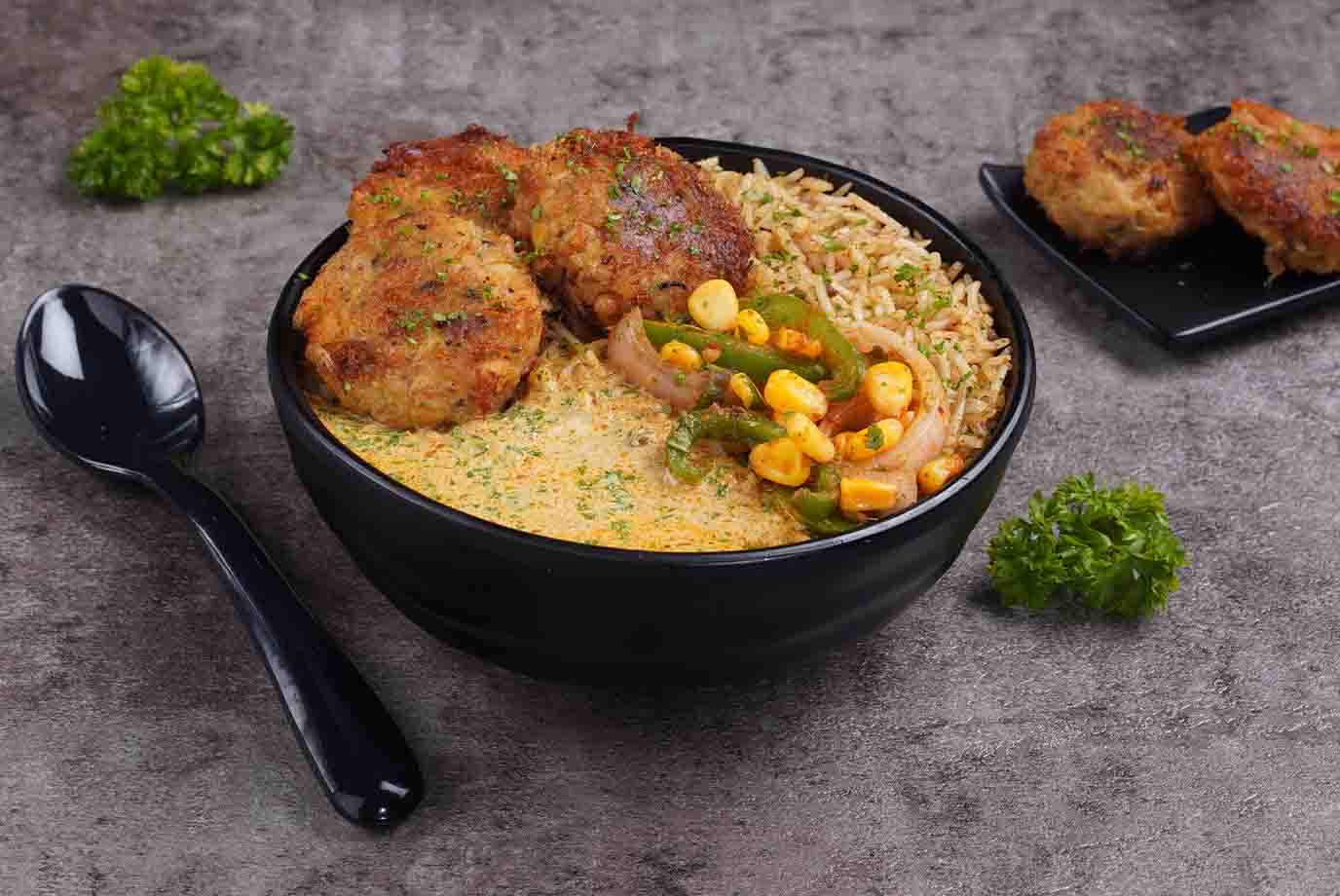 Order Chicken Haleem Kebab Rice Bowl from The Good Bowl on EatSure