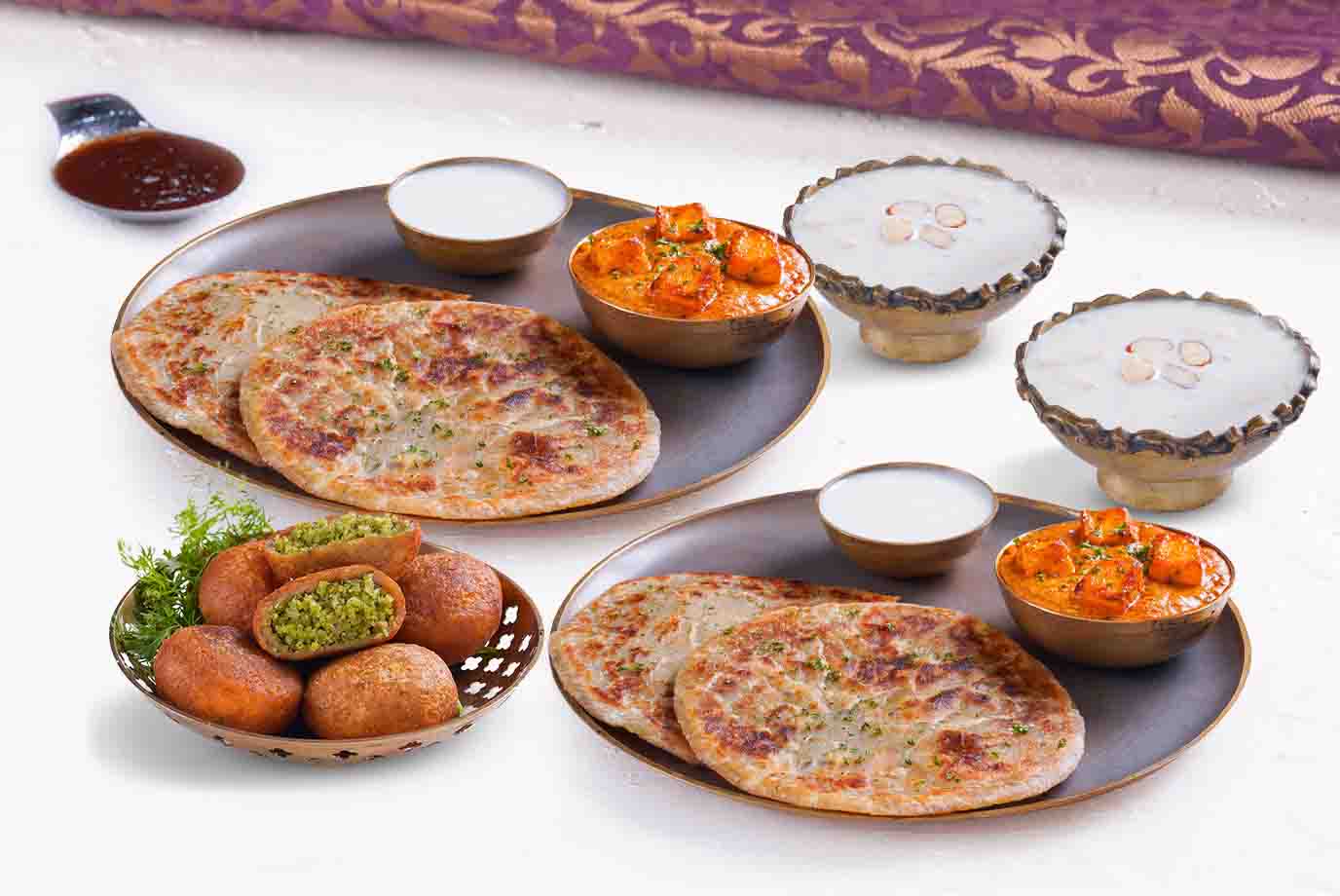 Order Singhada Aloo Paratha With Paneer Makhmali Starter Dessert from ...