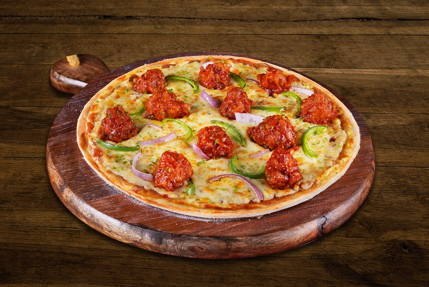 Order Chinese Schezwan Chicken Pizza Thin Crust Pizza Must Try from ...